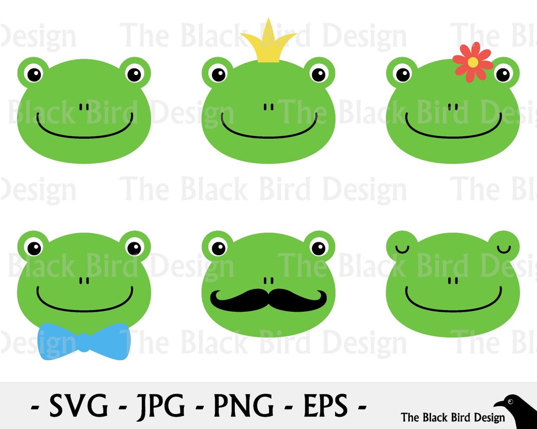 Set of Cute Kawaii Frogs Svg, Cartoon Frog Svg, Cricut Cut Files ...