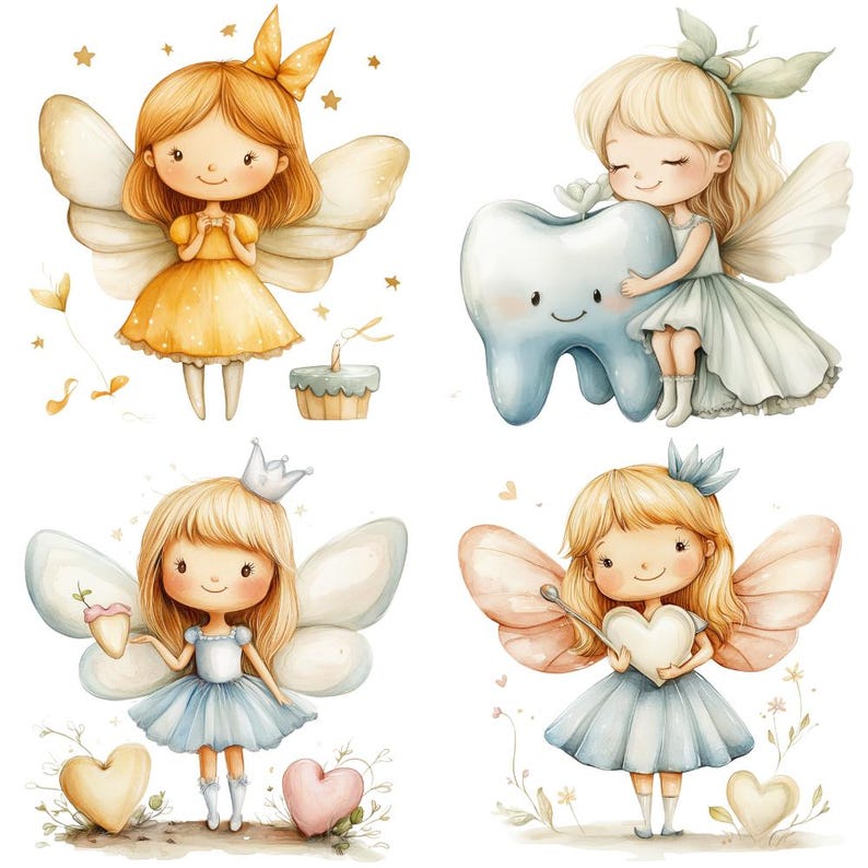 16 Tooth Fairy Clipart PNG. Digital Download, Junk Journals ...
