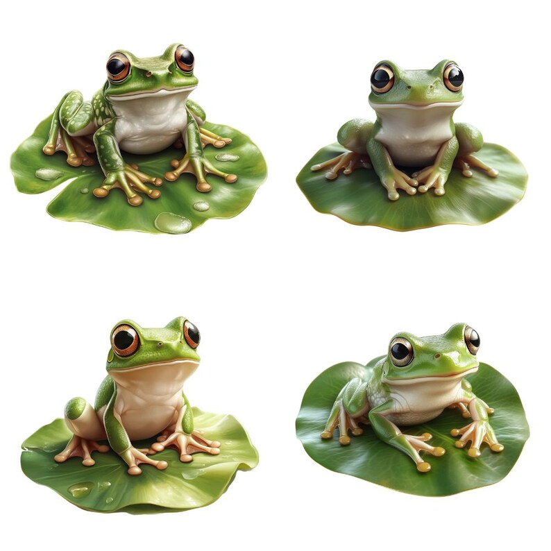 12 Realistic Green Frog Clipart PNG. Tree Frog Digital Download Junk ...