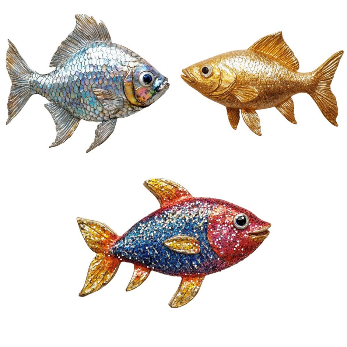 17 Glittery Fish Clipart PNG, Digital Download, Junk Journals ...