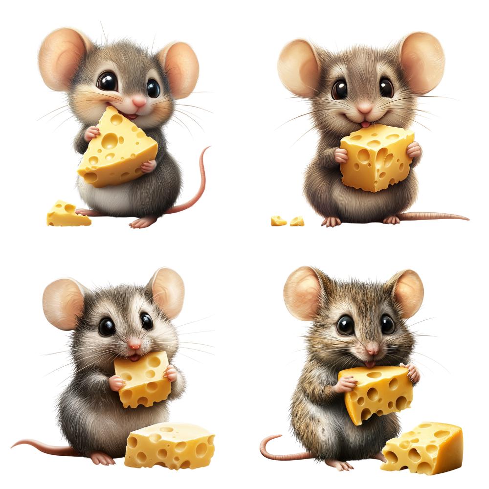 16 Cute Mouse With Cheese Clipart PNG, Digital Download, Junk Journals ...