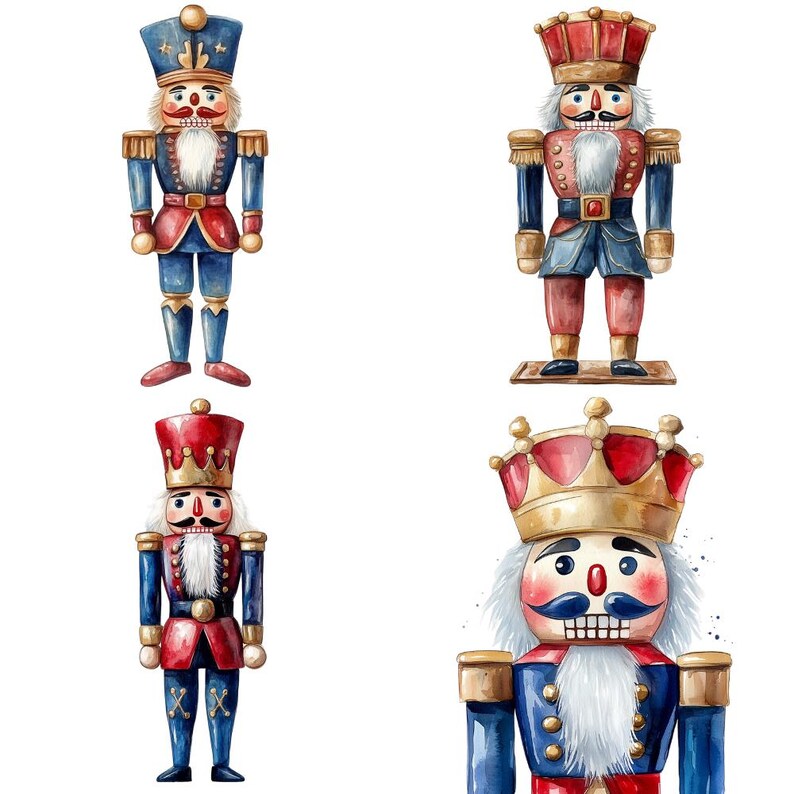 18 Christmas Nutcracker Watercolor Clipart PNG. Digital Download Junk ...