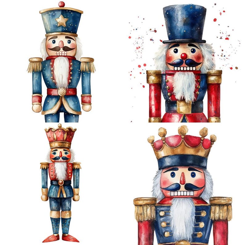18 Christmas Nutcracker Watercolor Clipart PNG. Digital Download Junk ...