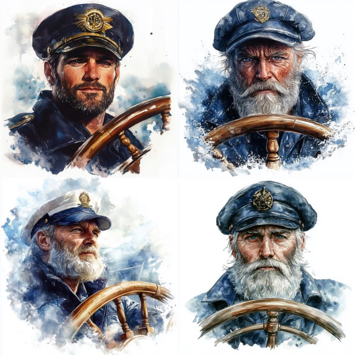 22 Ship Captain Clipart Set JPG, Digital Download, Junk Journals, Paper ...