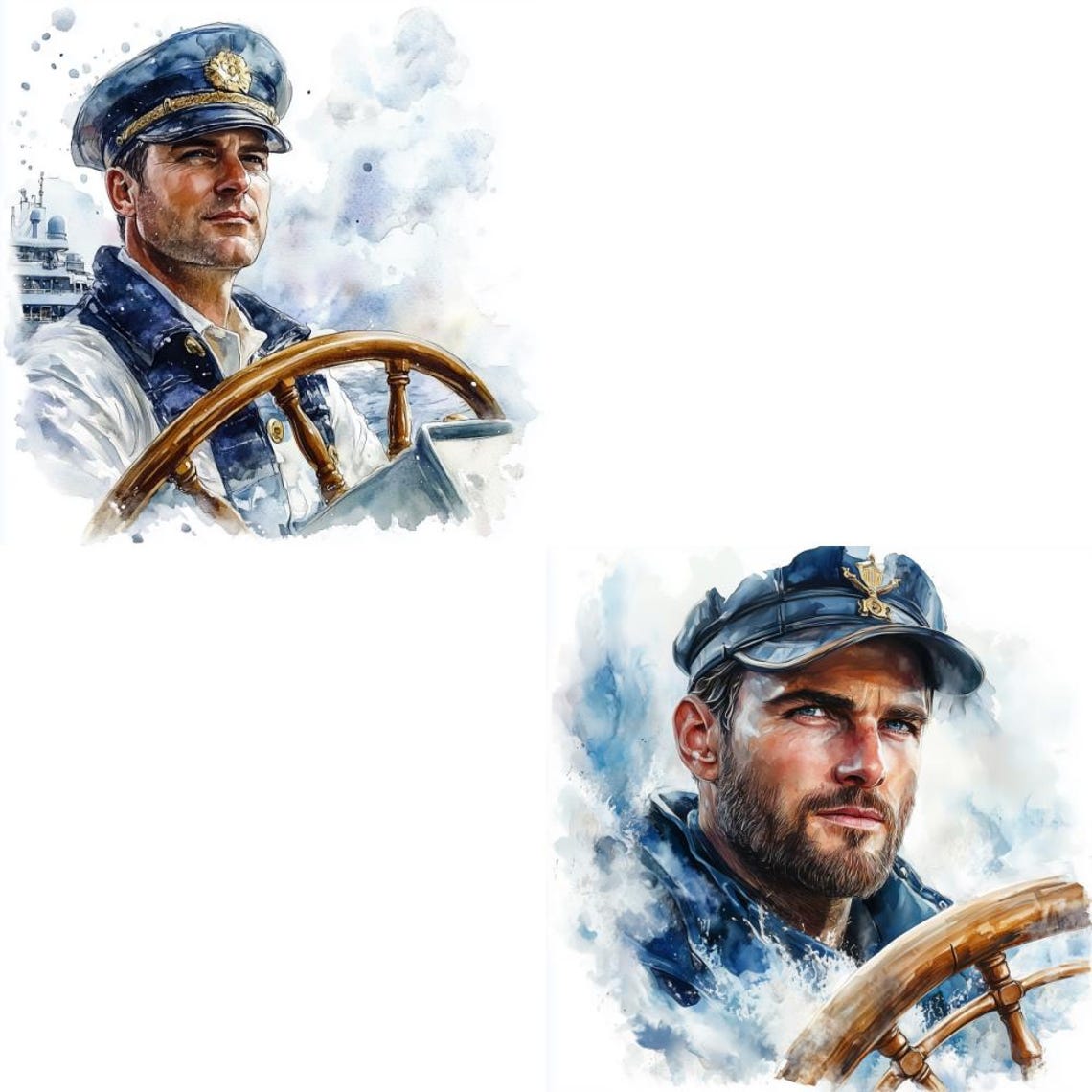 22 Ship Captain Clipart Set JPG, Digital Download, Junk Journals, Paper ...