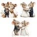 15 Wedding Mice Clipart PNG, Digital Download, Junk Journals, Paper ...