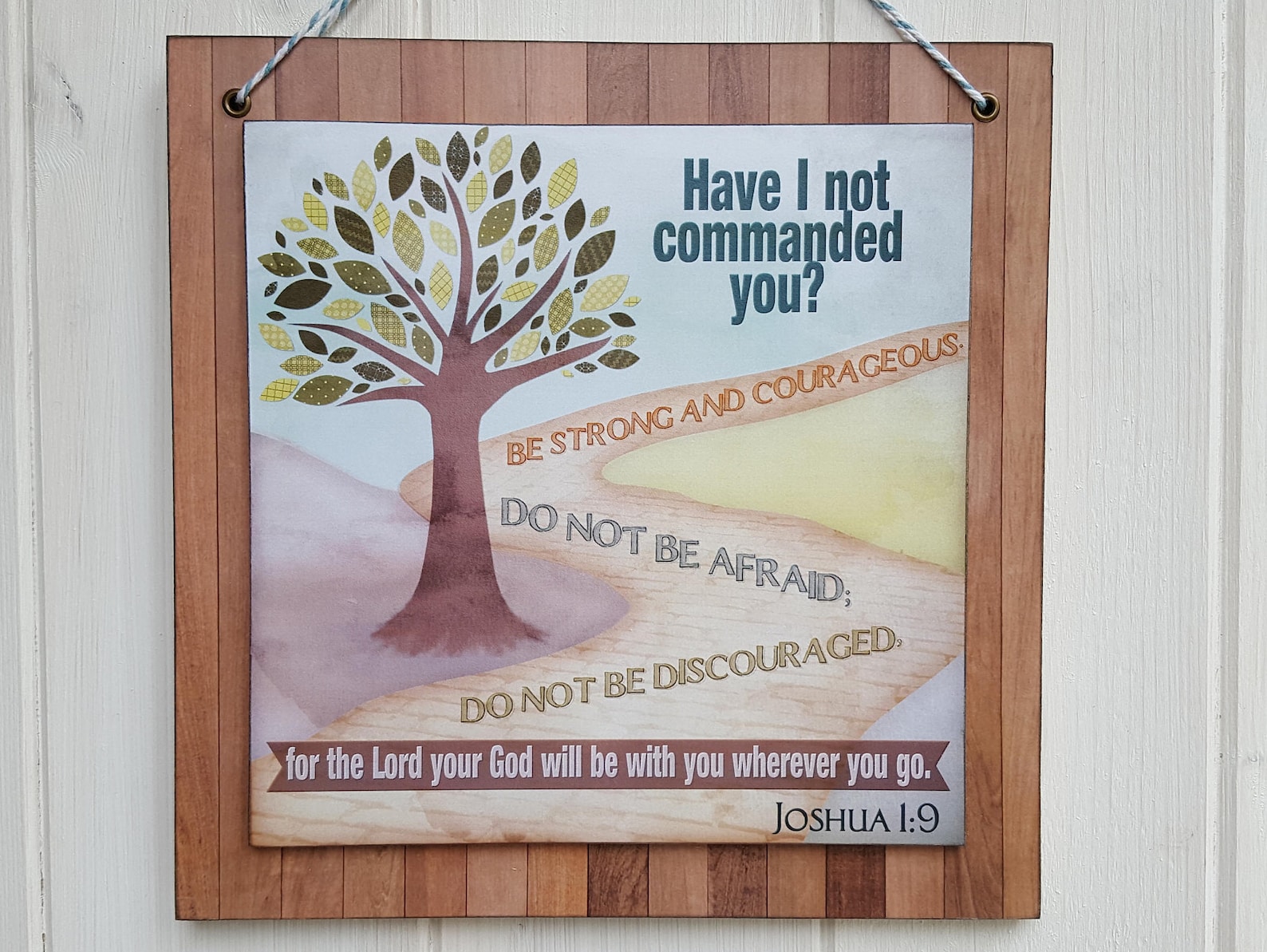 Bible Verse Art Be Strong and Courageous Wood Sign - Etsy