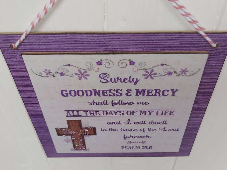 Bible Verse Art Surely Goodness and Mercy Wood Sign | Etsy