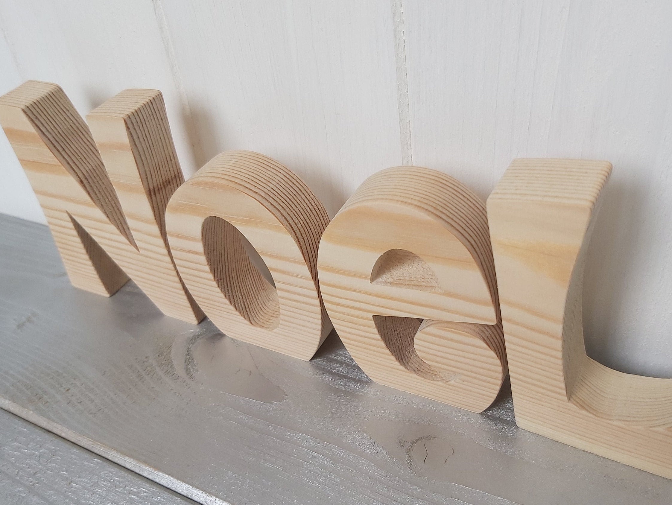 Pine Wood Block Noel Letters, Decorative Christmas Noel Sign ...