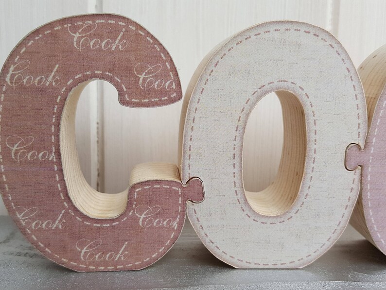 Wood Block Puzzle COOK Letters 2.5 Inches High Freestanding - Etsy