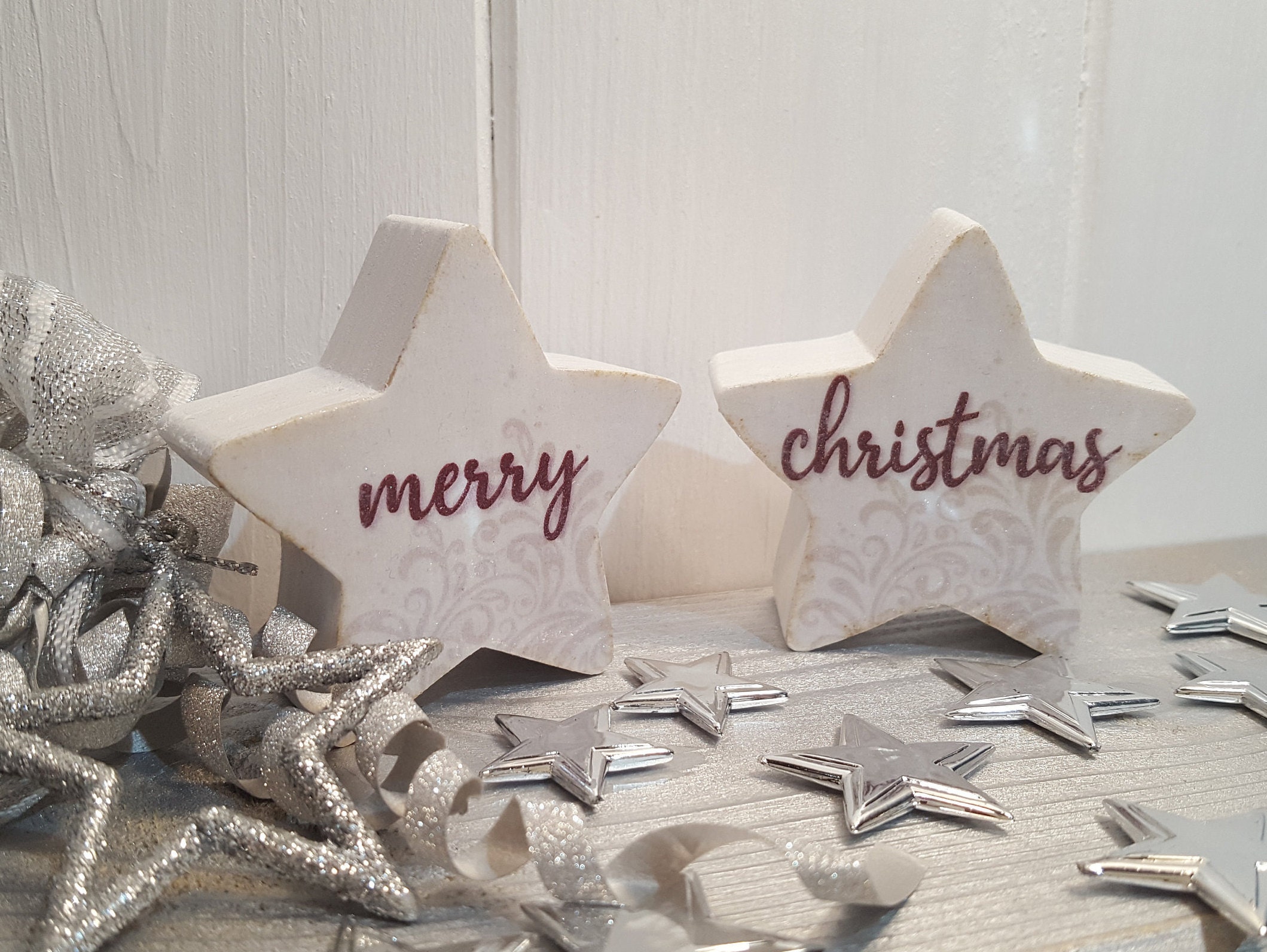 Small 2 Inch Painted Wooden Star, Love, Joy, Peace, Hope, Believe ...
