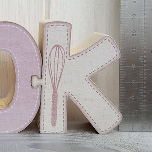 Wood Block Puzzle COOK Letters, 2.5 Inches High, Freestanding Wooden ...