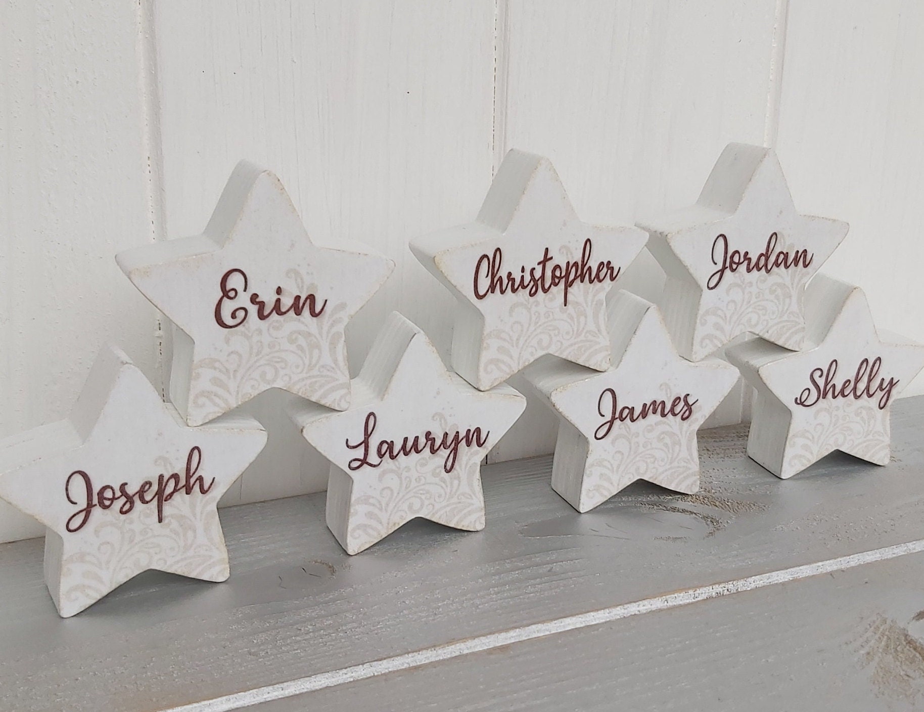 Small 2 Inch Painted Wooden Star, Love, Joy, Peace, Hope, Believe ...