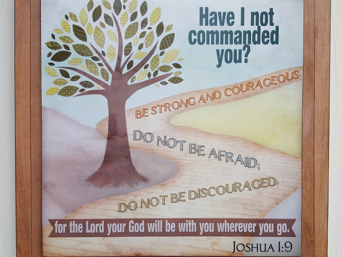 Bible Verse Art Be Strong and Courageous Wood Sign - Etsy