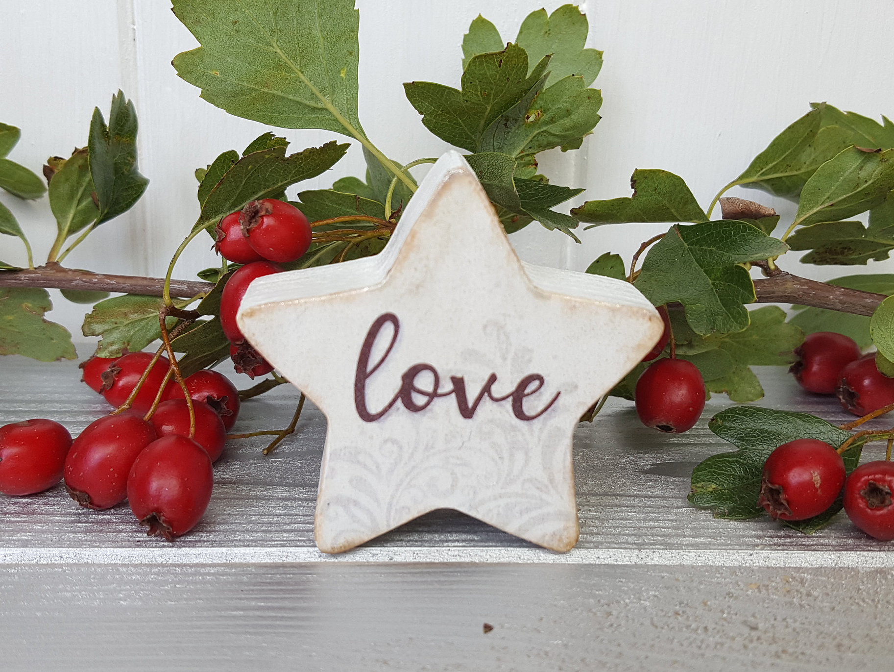 Small 2 Inch Painted Wooden Star, Love, Joy, Peace, Hope, Believe ...