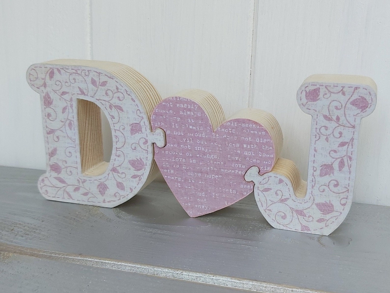 Small Wood Puzzle Initials With Heart Choose Your Own - Etsy