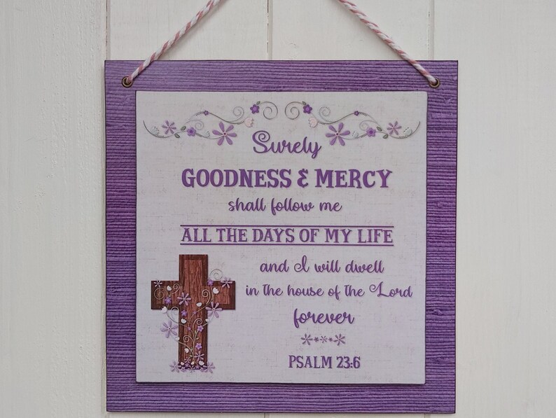 Bible Verse Art Surely Goodness and Mercy Wood Sign | Etsy
