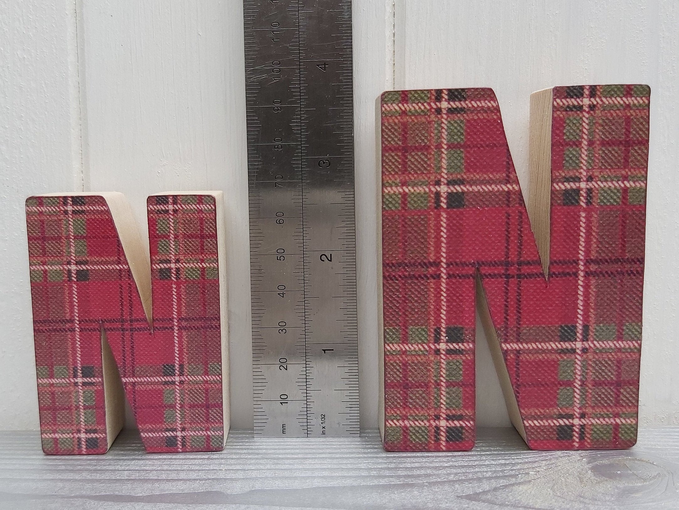 Freestanding Wood Block NOEL Sign, Handcrafted Wooden Decoupage Letters ...