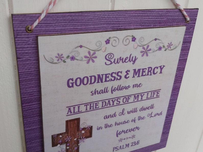 Bible Verse Art Surely Goodness and Mercy Wood Sign | Etsy