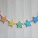 Rainbow Star Bunting Wood Decoupage Stars Wooden Star - Etsy