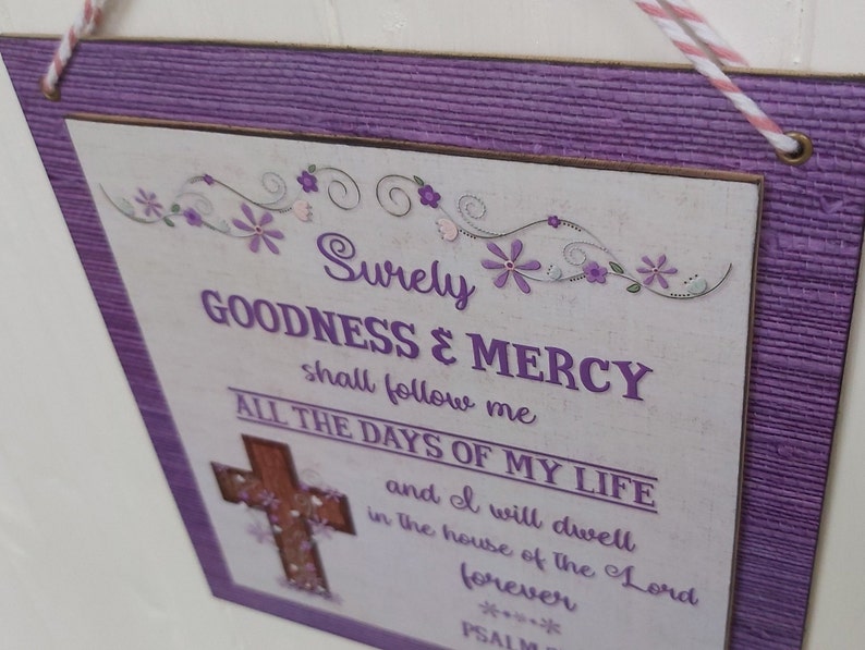 Bible Verse Art Surely Goodness and Mercy Wood Sign | Etsy