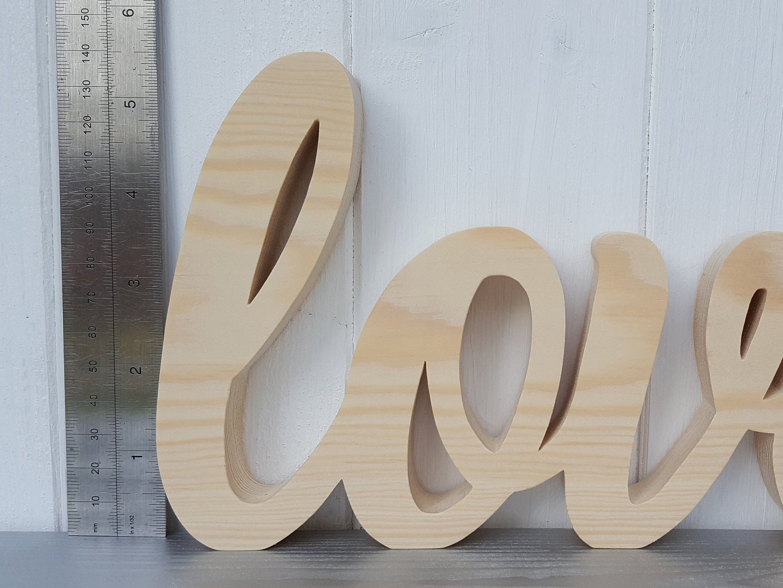 Pine Wood Love Sign Handcrafted Freestanding Love Swirly - Etsy