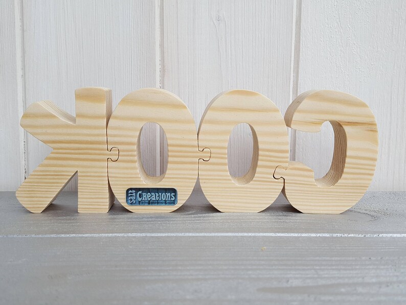 Wood Block Puzzle COOK Letters 2.5 Inches High Freestanding | Etsy UK