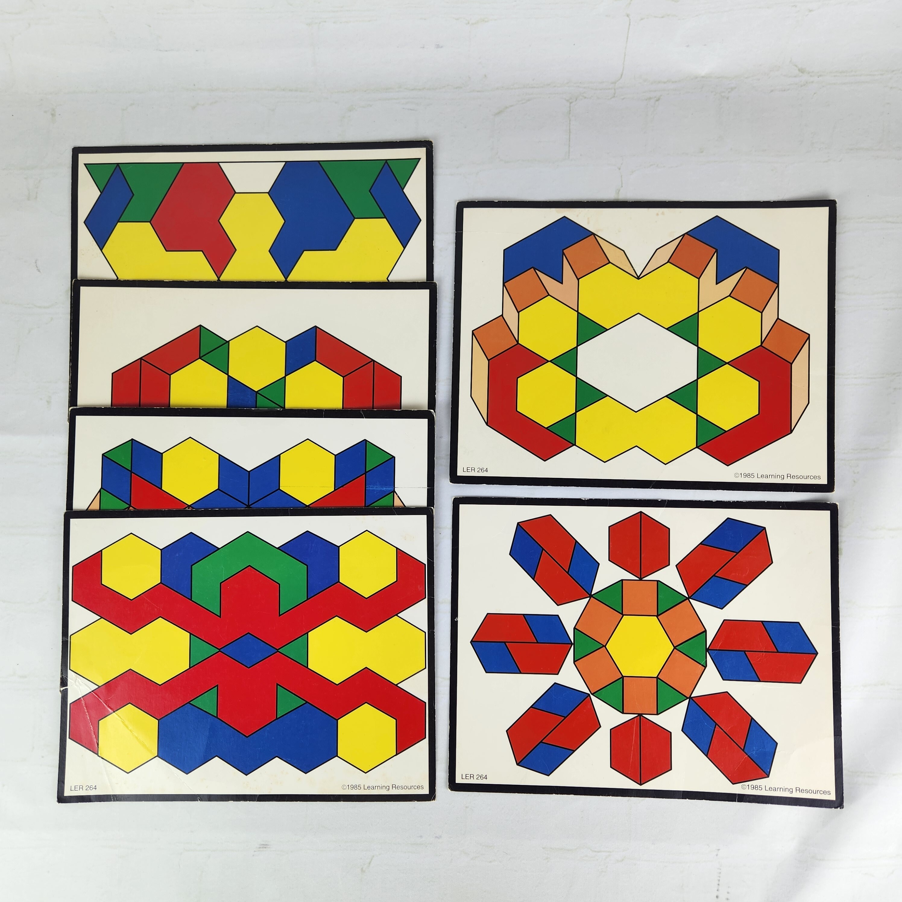 Vintage Learning Resource Pattern Blocks Pattern Block Set 1985 - Etsy