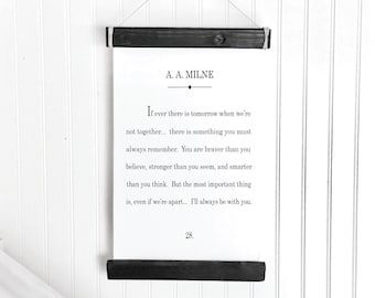 A.a.milne Sign Book Page Print A.A. Milne Quote You Are - Etsy