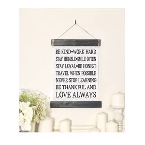 Be Kind Work Hard, Canvas and Wood Print, Farmhouse Sign, Wall Decor ...