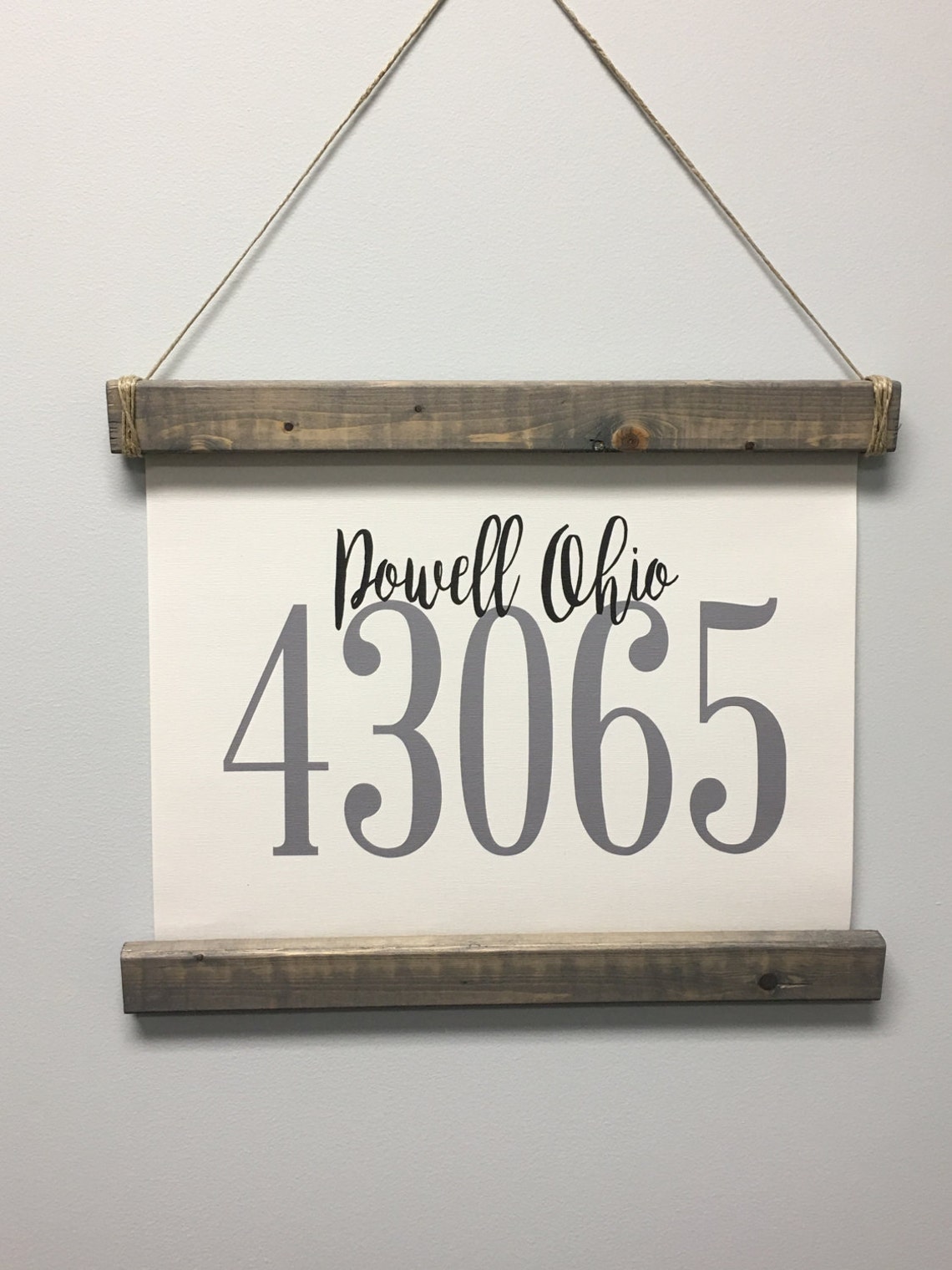 Custom Zip Code Wood and Canvas Print, Canvas and Wood Print, Custom ...