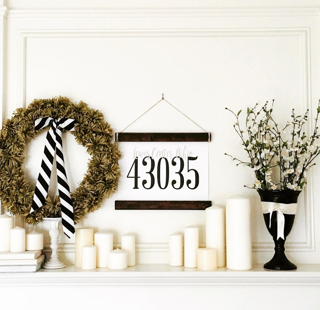 Custom Zip Code Wood and Canvas Print, Canvas and Wood Print, Custom ...