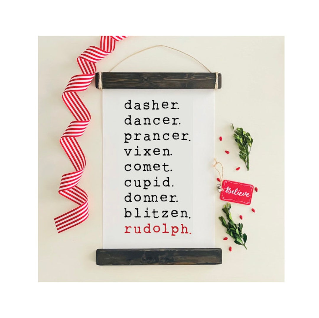 Rudolph the Red Nosed Reindeer, Rudolph Sign, Santa's Reindeer Sign ...