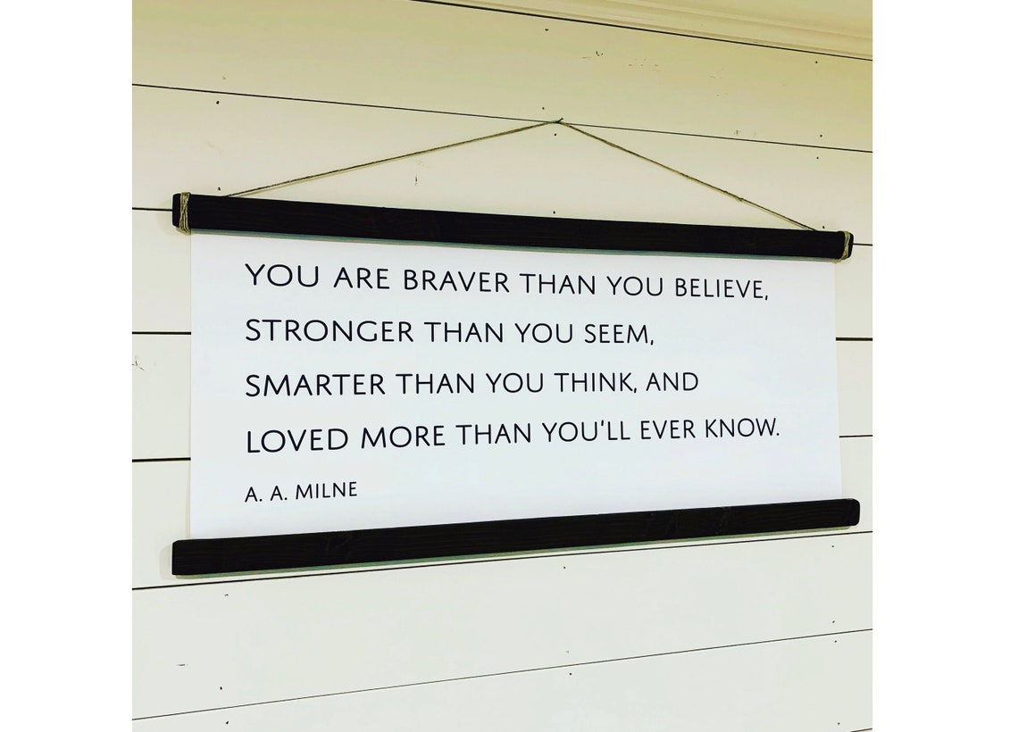 A.a.milne Sign Book Page A.A. Milne Quote You Are Braver - Etsy