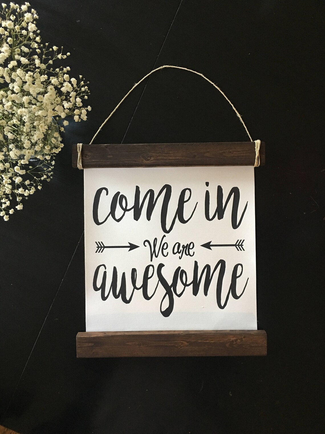 Come in We Are Awesome Canvas and Wood Print Farmhouse Sign - Etsy