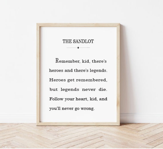 The Sandlot Canvas Print Babe Ruth Quote Heroes and - Etsy