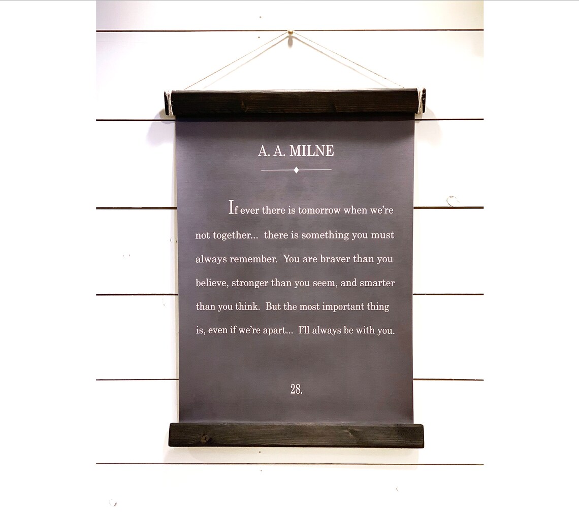 A.a.milne Sign Book Page Charcoal A.A. Milne Quote You Are - Etsy