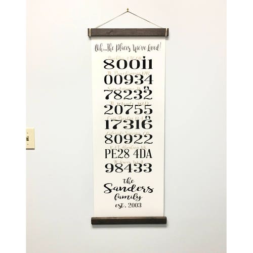 Custom Zip Code Print Military Move Sign Oh the Places - Etsy