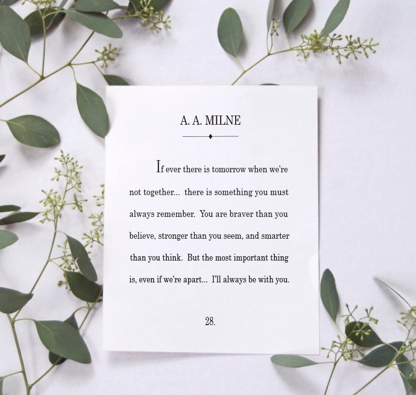 A.a.milne Sign Book Page Print A.A. Milne Quote You Are - Etsy