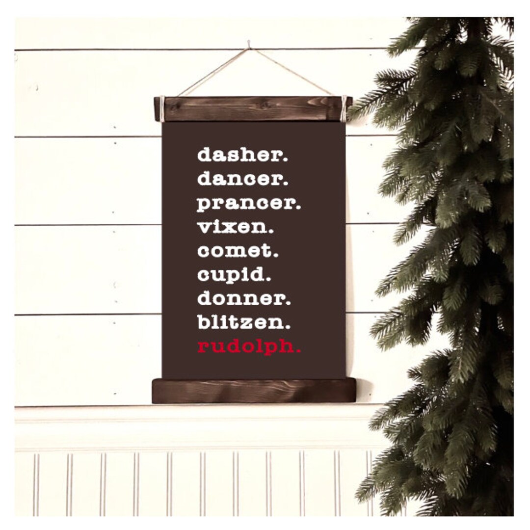 Rudolph the Red Nosed Reindeer, Rudolph Sign, Santa's Reindeer Sign ...