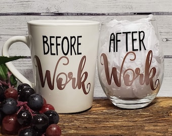Before Work/after Work Drink Gift Set - Etsy