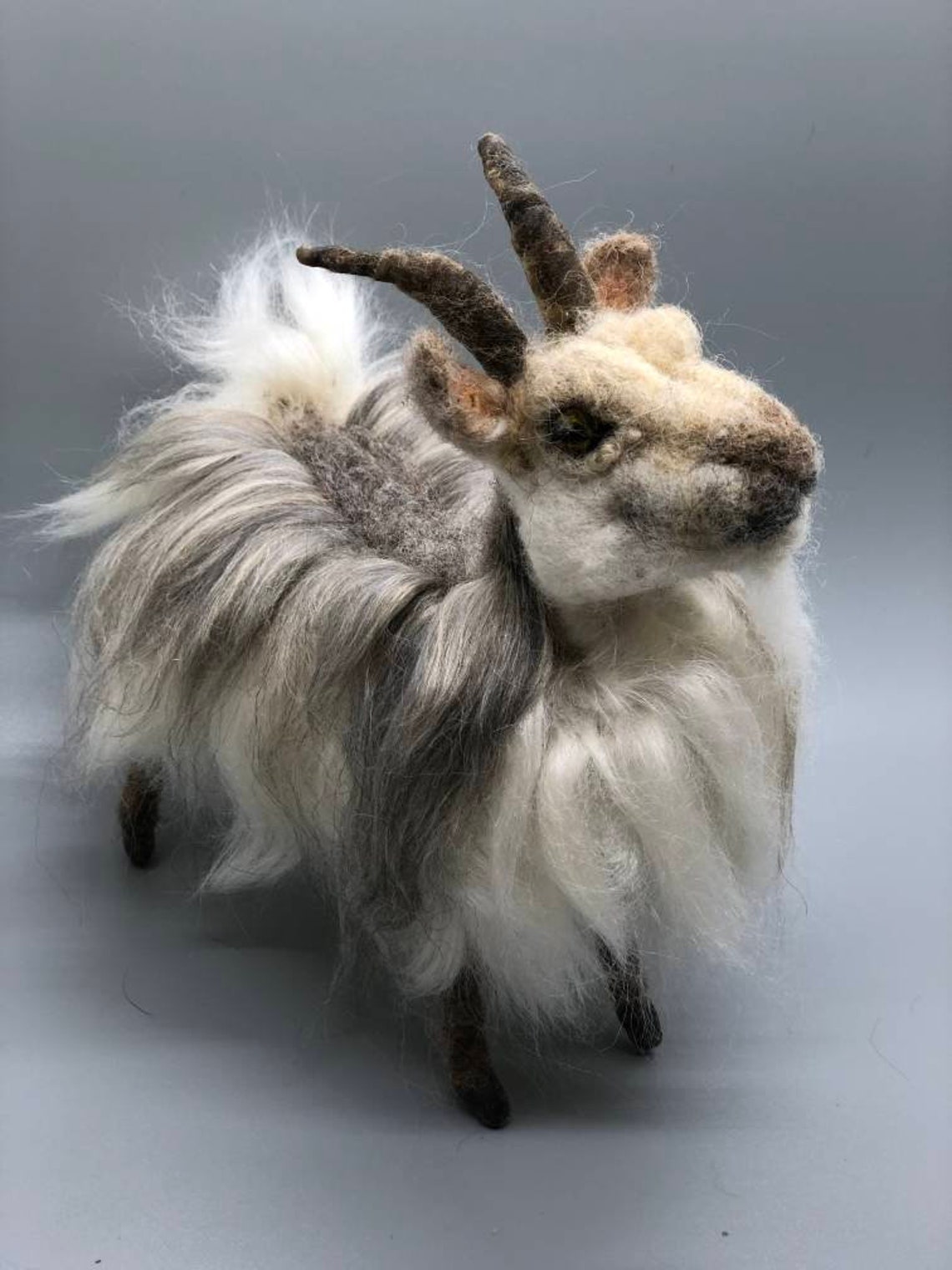 Needle Felted Goat, White, Made to Order - Etsy UK