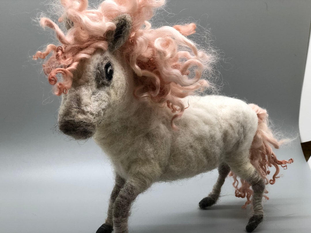 Needle Felted Pony With Curly Mane Made to Order pick Mane - Etsy