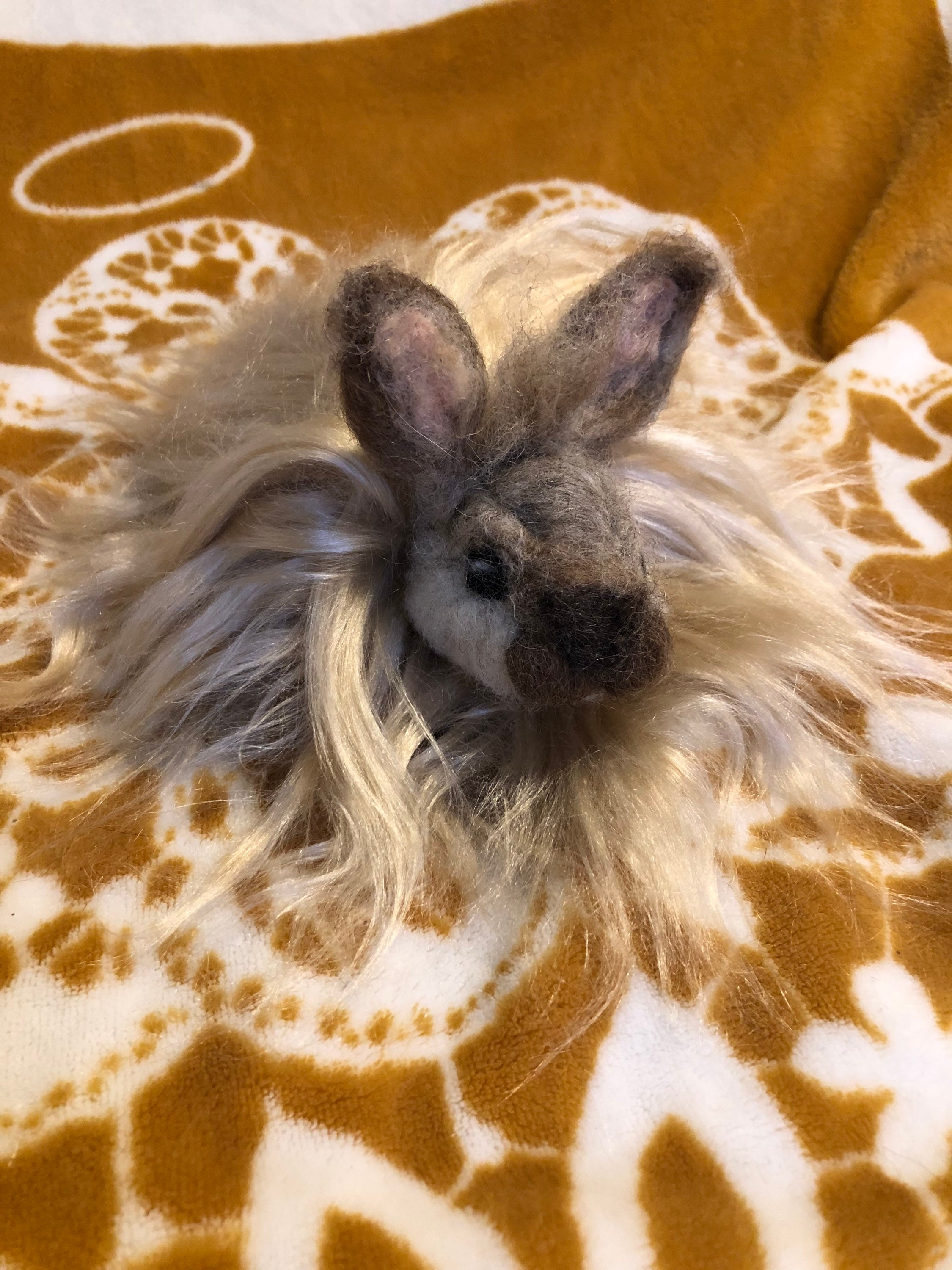 Needle Felted Bunny Poof, Color of Choice (platinum, White, Fawn, Grey ...