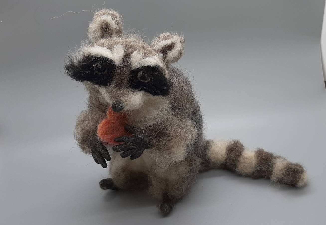 Needle Felted Raccoon, Made to Order - Etsy