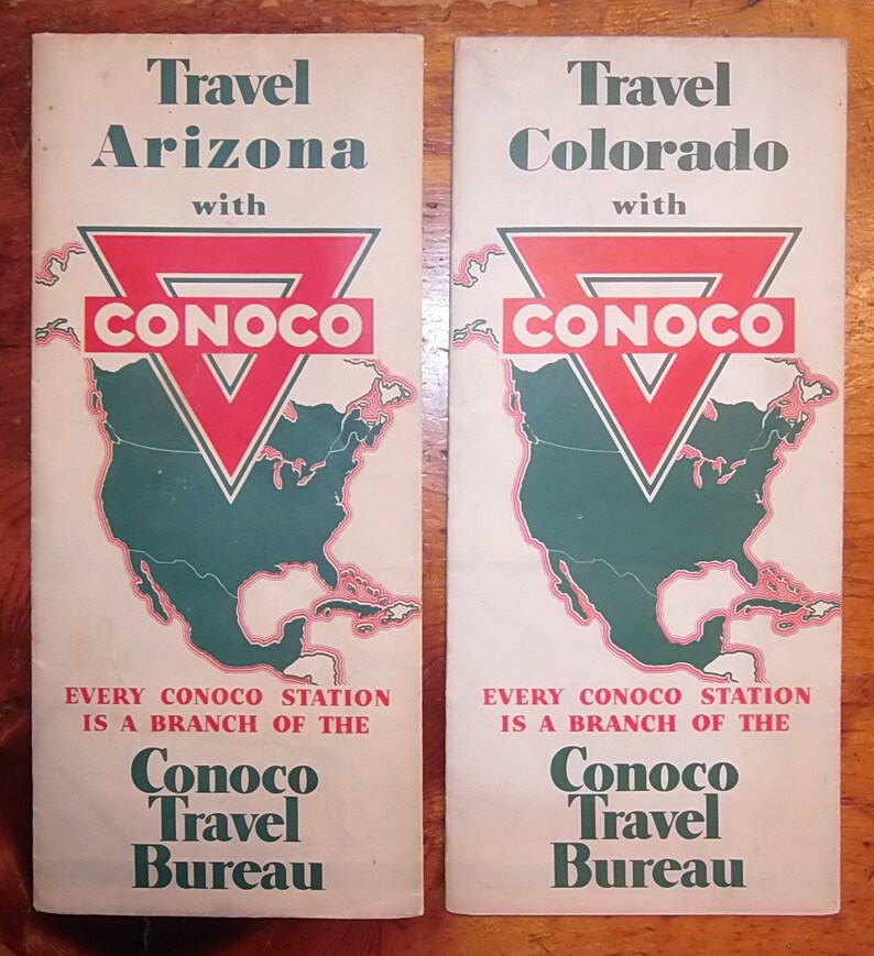 Old CONOCO Gas Road Maps of Arizona and Colorado - Great Condition - Etsy