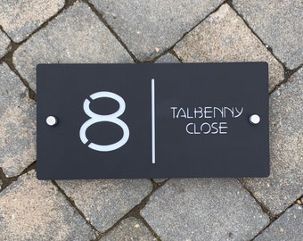 Contemporary House Number Door Sign. Square Plaque Extra | Etsy