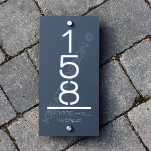 Rectangle House Number Door Sign, Portrait Laser Cut Bespoke/customised ...