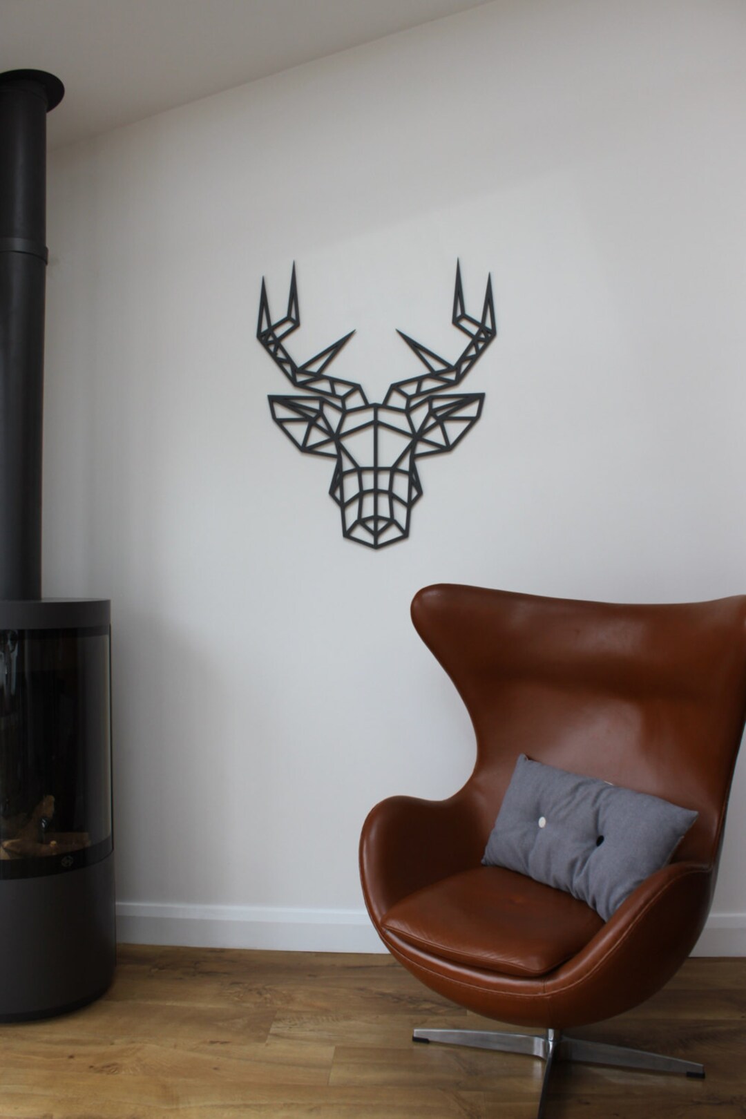Geometric Stag Animal Head, Large Original and Unique Laser cut Artwork ...