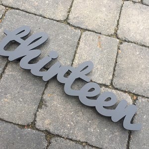 Cursive Handwriting House Number Sign, Unique Laser Cut Floating Words ...
